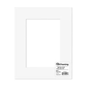 PA Framing, Single Mat, 8 x 10 inches Frame for 5 x 7 inches Photo Art Size - White Core