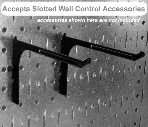 Wall Control Pegboard 16in x 32in Horizontal Black Metal Pegboard Tool Board Panel