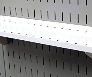 Wall Control Pegboard Shelf 4in Deep Pegboard Shelf Assembly for Wall Control Pegboard and Slotted Tool Board – White