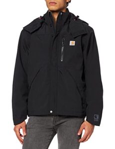 carhartt men's storm defender loose fit heavyweight jacket (regular and big & tall sizes),black,large