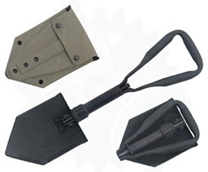 tri-fold entrenching tool (e-tool), genuine military issue, with shovel cover