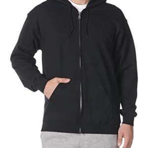 Gildan Heavy Blend Unisex Adult Full Zip Hooded Sweatshirt Top (L) (Black)