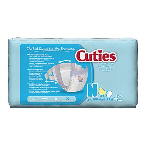 Cuties Baby Diapers, Newborn, 42 Count