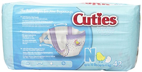 Cuties Baby Diapers, Newborn, 42 Count