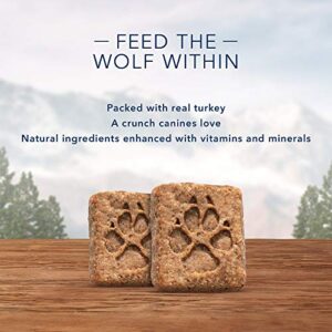 Blue Buffalo Wilderness Trail Treats High Protein Grain Free Crunchy Dog Treats Biscuits, Turkey Recipe 10-oz bag