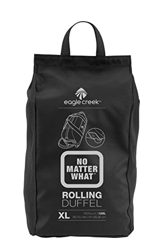 Eagle Creek No Matter What Rolling Duffel Bag XL - Featuring Durable Water-Resistant Fabric, Bar-Tacked Reinforcement, and Heavy Duty Treaded Wheels, Black - X-Large