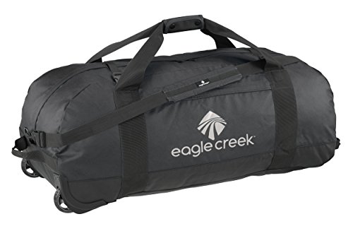 Eagle Creek No Matter What Rolling Duffel Bag XL - Featuring Durable Water-Resistant Fabric, Bar-Tacked Reinforcement, and Heavy Duty Treaded Wheels, Black - X-Large