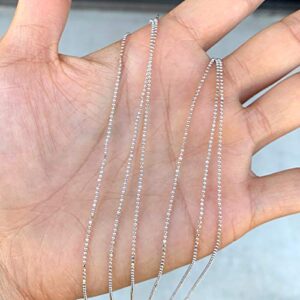 Adabele 1pc Authentic 925 Sterling Silver 1.0mm Dainty Cute Ball Link Chain Necklace 16 Inch for Men Women Made In Italy Hypoallergenic Nickel Free SS130-16