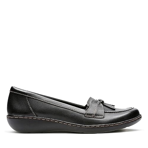 Clarks Women's Ashland Bubble Slip-On Loafer, Black, 11 M US