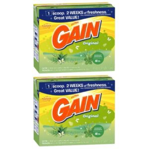 gain powder laundry detergent 40 loads, original, 45 ounce (pack of 2)