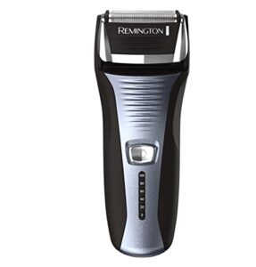 remington foil shaver, electric razor for men, cordless rechargeable with pop up trimmer, pivot & flexfoil technology, lightweight handheld design, black