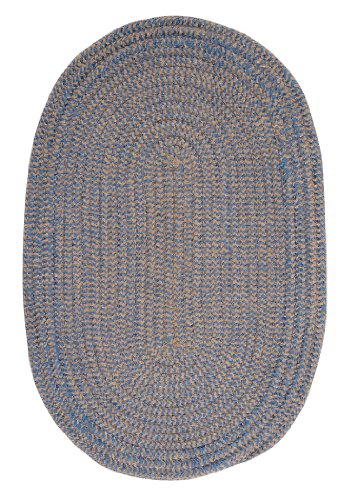 Softex Check Braided Rug, 4' x 6', Blue Ice Check