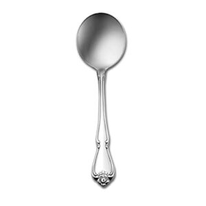 oneida 2552sblf arbor rose flatware - bouillon spoon - case of 1 dozen