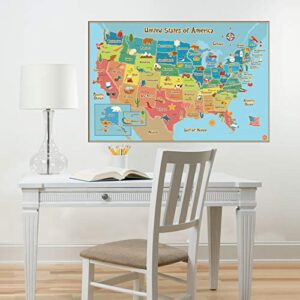 Wall Pops WPE0623 Kids USA Dry Erase Map Decal, Multicolor