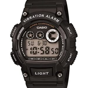 Casio Men's W735H-1AVCF Super Illuminator Watch With Black Resin Band