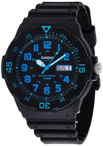 casio unisex mrw200h-2bv neo-display black watch with resin band