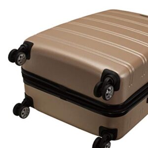 Rockland Melbourne Hardside Expandable Spinner Wheel Luggage, Champagne, 3-Piece Set (20/24/28)