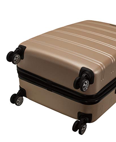 Rockland Melbourne Hardside Expandable Spinner Wheel Luggage, Champagne, 3-Piece Set (20/24/28)