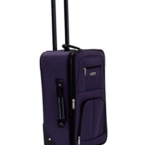 Rockland Fashion Expandable Softside Upright Luggage Set, Purple, 2-Piece (14/19)