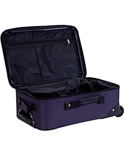 Rockland Fashion Expandable Softside Upright Luggage Set, Purple, 2-Piece (14/19)