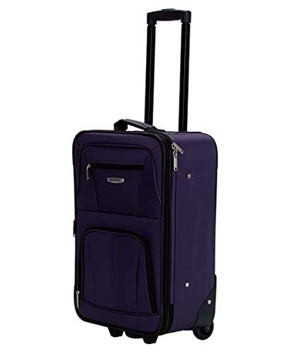 Rockland Fashion Expandable Softside Upright Luggage Set, Purple, 2-Piece (14/19)