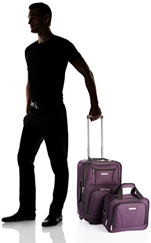 Rockland Fashion Expandable Softside Upright Luggage Set, Purple, 2-Piece (14/19)