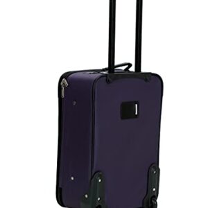 Rockland Fashion Expandable Softside Upright Luggage Set, Purple, 2-Piece (14/19)