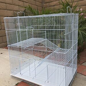 3-Tiers Small Animal Habitate Critter Cage Mouse Hamster Rat Gerbil Guinea Pig Home Sugar Glider Chinchilla Ferret (24" Length x 16" Depth x 24" Height, White)