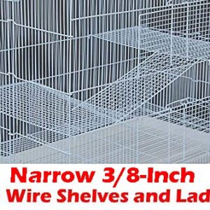 3-Tiers Small Animal Habitate Critter Cage Mouse Hamster Rat Gerbil Guinea Pig Home Sugar Glider Chinchilla Ferret (24" Length x 16" Depth x 24" Height, White)