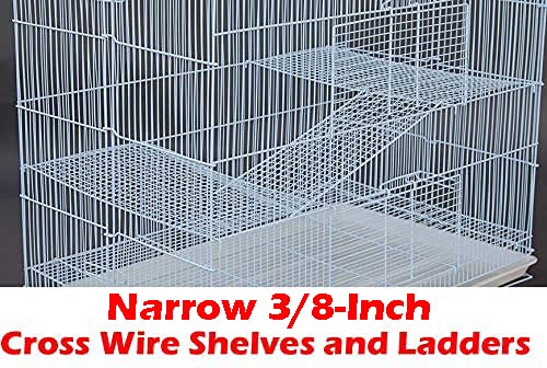 3-Tiers Small Animal Habitate Critter Cage Mouse Hamster Rat Gerbil Guinea Pig Home Sugar Glider Chinchilla Ferret (24" Length x 16" Depth x 24" Height, White)