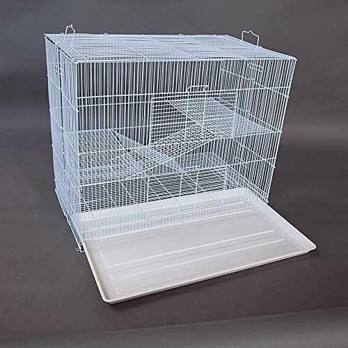 3-Tiers Small Animal Habitate Critter Cage Mouse Hamster Rat Gerbil Guinea Pig Home Sugar Glider Chinchilla Ferret (24" Length x 16" Depth x 24" Height, White)