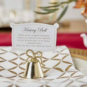 kate aspen gold kissing bells place card/photo holder, set of 24