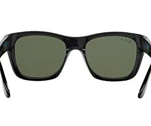 Ray-Ban RB4194 Square Sunglasses, Black/Polarized Green, 53 mm