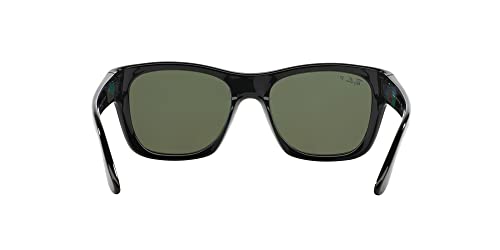 Ray-Ban RB4194 Square Sunglasses, Black/Polarized Green, 53 mm