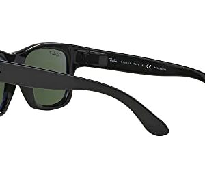 Ray-Ban RB4194 Square Sunglasses, Black/Polarized Green, 53 mm