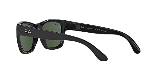 Ray-Ban RB4194 Square Sunglasses, Black/Polarized Green, 53 mm