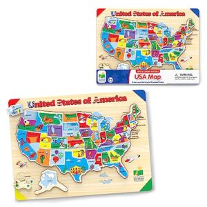 the learning journey lift & learn puzzle - usa map puzzle for kids - preschool toys & gifts for boys & girls ages 3 and up - united states puzzle for kids - award winning toys