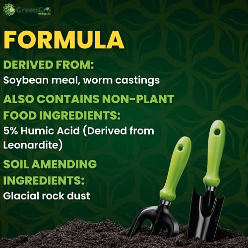 GreenGro Earthshine - Biochar & Humic Acid Blend/Activated Charcoal/Sequesters Carbon/Organic Soil Booster, Top Soil, Plant Food/Compost Tea Accelerator/Derived from Worm Castings / 2lb