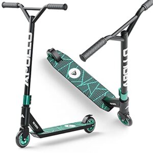 apollo pro scooter genius pro 4.0 - trick scooter for teens & adults - pro scooters for kids, freestyle pro scooter, trick scooters for teens 12 years and up, 220 lbs