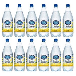 crystal geyser lemon sparkling spring water pet plastic bottles, bpa free, no artificial ingredients or sweeteners, 42.3 fl oz, 12 pack