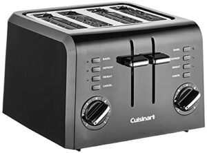 cuisinart cpt-142bk 4-slice compact plastic toaster, black