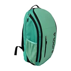 joola vision ii pickleball bag - teal backpack holds 8 pickleball paddles plus side pockets for pickleball balls - separate ventilated compartment for shoes, interior & exterior accessory pockets