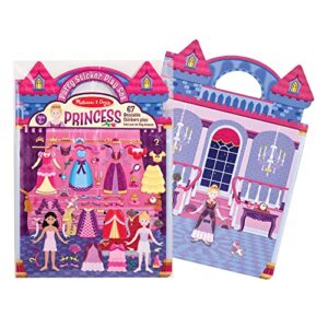 Melissa & Doug Puffy Sticker Set: Princess - 67 Reusable Stickers - Kids Fashion Activities, Restickable Princess Sticker Book, Puffy Princess Stickers For Kids Ages 4+