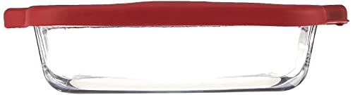 Anchor Hocking 8-InchSquare Glass Baking Dish with TrueFit Cherry Lid -