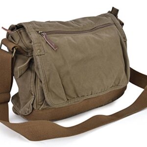 Gootium Canvas Messenger Bag - Vintage Cross Body Shoulder Satchel, Olive Brown