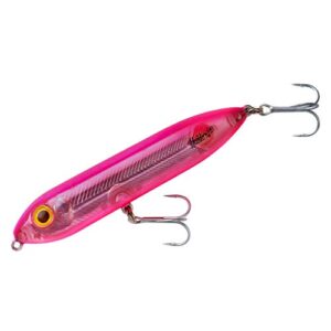 heddon saltwater super spook fishing lure junior, pink/silver insert , (1/2 oz)