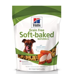 hill's grain free dog treats, soft-baked naturals with chicken & carrots, healthy dog snacks, 8 oz. bag