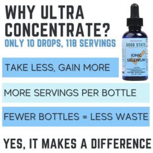 Good State Liquid Ionic Minerals - Selenium Ultra Concentrate - (10 drops equals 70 mcg) (100 servings per bottle)