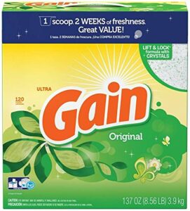 gain ultra powder laundry detergent, original, 137 ounce