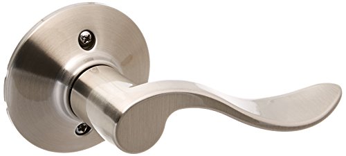 Schlage FE285PLY619ACCRH Satin Nickel Plymouth Right Handed Front Entry Handleset with an Accent Lever from The Plymouth Collection FE285-PLY-ACC-RH